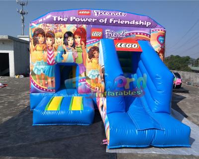 China LEGO Inflatable Bouncy Castle with Slide for Girls 4.5x3.6x2.7m Commercial Grade PVC for sale