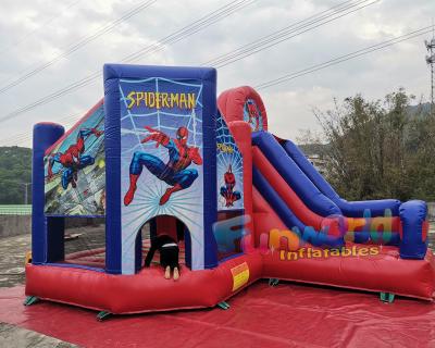 China Spiderman Inflatable Bouncer Slide Jumping Castle 5x3.8x3.5m PVC for sale