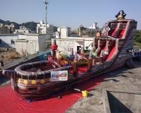 China 18m Commercial Pirate Ship Inflatable Water Slide - 4.5m Wide x 9m High with CE Certification for sale