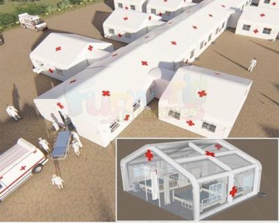 China 0.9mm PVC Tarpaulin Inflatable Field Hospital Tent Disaster Relief Shelter 115kg for sale