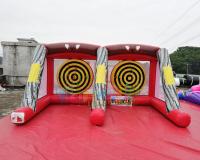 China EN71 Certified Inflatable Axe Throwing Double Lane 4.8x3m Carnival Sport Game for sale