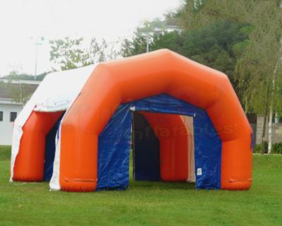 China Orange Field Inflatable Medical Tent Mobile Hospital Temporary Shelter 85kg Custom Size for sale