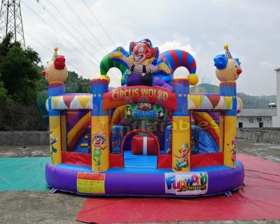 China Commercial Circus Theme Bounce House 5x5x4.1m Inflatable Bouncy Castle 1 Year Warranty for sale