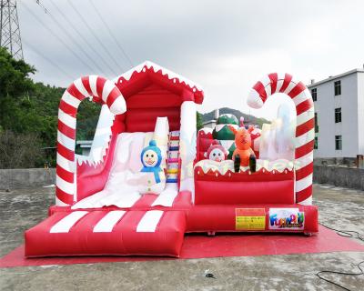 China Winter Theme Inflatable Bounce House Slide Snowman Combo 7x6x4.2m Commercial Grade PVC for sale