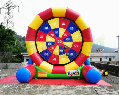 China Multi Color Inflatable Soccer Dart Board 5m PVC Football Game for Amusement Parks for sale