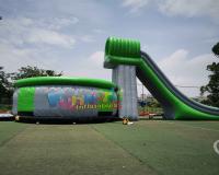 China Green Kids Outdoor Inflatable Stunt Airbag for sale