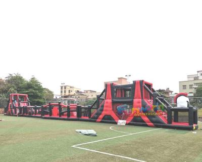 China Giant 50x5x6 Meter Inflatable Obstacle Course with 0.55mm PVC Material and 1-Year Warranty for sale