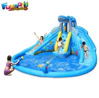 China Inflatable Slip and Slide with Pool 1000D PVC 0.55mm Commercial Grade Water Park for sale