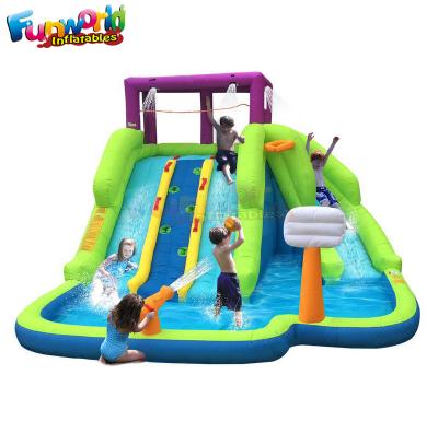 China Commercial Grade Inflatable Water Slide with Pool for Kids EN15649 Certified 0.55mm PVC for sale