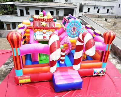 China Sugar Candy House 6x6x3.2M Commercial Jumping Castle with 0.55mm PVC Material and CE Certification for sale