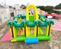 China Safari Park Inflatable Playground Coconut Tree Bounce Slide for sale