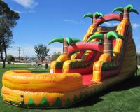 China Custom Full Printing Inflatable Water Slide 160 KG with 0.55mm Commercial PVC Material for sale