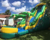 China Commercial Bounce House Water Slide 0.55mm PVC Tarpaulin EN14960 115kg for sale