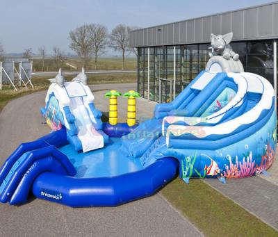 China Amusement Park Inflatable Water Slide Pool Customized Size for sale