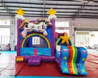 China Children Unicorn Bouncy Castle Slide Inflatable Bounce House Combo 110kg CE Certified for sale