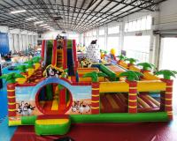 China 30x37m Inflatable Amusement Park Jungle Jumping Bouncer Castle with Slides for sale