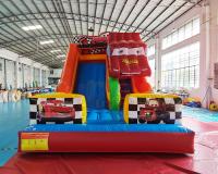 China Commercial 0.55mm PVC Inflatable Crazy Car Bounce House with Slide 110kg for sale