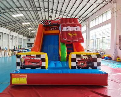 China Commercial 0.55mm PVC Inflatable Crazy Car Bounce House with Slide 110kg for sale