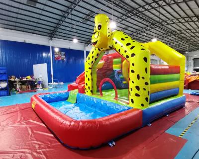 China Custom Inflatable Water Slide Bounce House with Pool 110kg PVC Tarpaulin CE Certified for sale