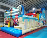 China ODM Commercial Inflatable Bouncy Castle Obstacle Course with Slide 110 kg for sale