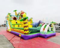 China Backyard Commercial Inflatable Slide Dinosaur Jungle Park Bounce Castle for sale