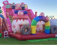 China Commercial Inflatable Bouncy Castle with Slide 0.55mm PVC Tarpaulin CE EN14960 for sale