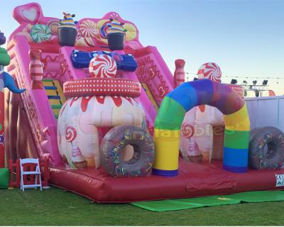 China Commercial Inflatable Bouncy Castle with Slide 0.55mm PVC Tarpaulin CE EN14960 for sale