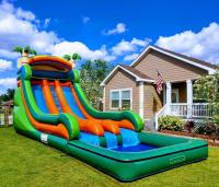 China Commercial Inflatable Water Slide Bounce House 0.55mm PVC Tarpaulin 110kg for sale