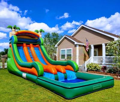 China Commercial Inflatable Water Slide Bounce House 0.55mm PVC Tarpaulin 110kg for sale