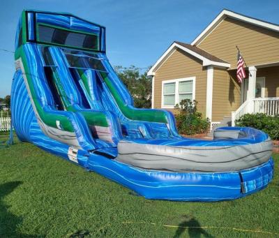 China Commercial Inflatable Water Slide Bouncer Castle with Pool 110kg 0.55mm PVC for sale