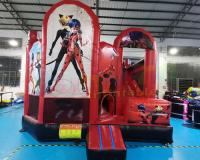 China Super Hero Inflatable Bouncer Slide Castle Combos For Kindergarten for sale