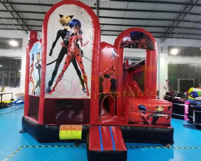 China Super Hero Inflatable Bouncer Slide Castle Combos For Kindergarten for sale