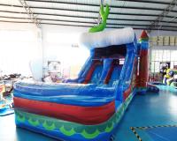 China Playground Castle Combos Inflatable Bounce House With Water Slide for sale