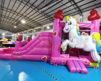 China Wholesale Outdoor Unicorn Inflatable Bouncer Slide Bounce House Combo 110kg CE Certified for sale