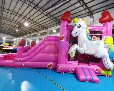 China Wholesale Outdoor Unicorn Inflatable Bouncer Slide Bounce House Combo 110kg CE Certified for sale