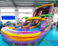 China Playground Bounce House Inflatable Water Slide With Pool for sale