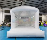 China 18OZ Inflatable Bounce House 5x4.5x4.5m White Party Wedding Bouncer Commercial Grade for sale