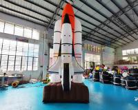 China EN71 Certified Multi Red Rocket Air Characters Advertising Inflatable 0.9mm PVC for sale