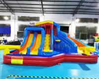 China CE Certified Outdoor Inflatable Water Slide Bounce House 110kg 0.55mm PVC for sale