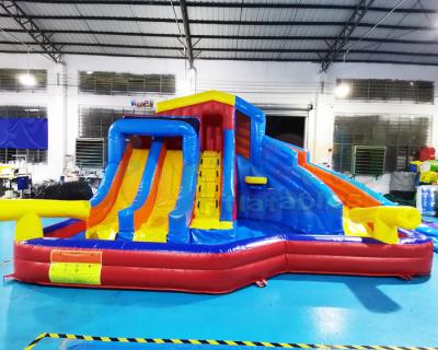 China CE Certified Outdoor Inflatable Water Slide Bounce House 110kg 0.55mm PVC for sale