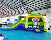 China EN14960 Multi Color Inflatable Bouncer Slide Quadruple Stitching for sale