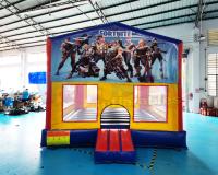 China Commercial 0.55mm PVC Inflatable Bounce House 5x4.5m Quadruple Stitching for sale