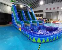 China Palm Tree Double Outdoor Inflatable Water Slides For Kindergarten for sale