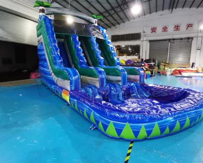 China Palm Tree Double Outdoor Inflatable Water Slides For Kindergarten for sale