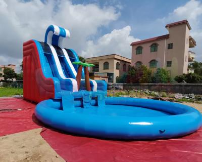 China Multi Color Outdoor Inflatable Water Slides Bounce House With Pool for sale