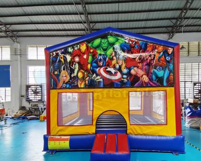 China Mini Super Hero Jumping Inflatable Bouncy Castle Multi Color for sale