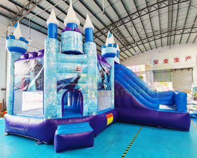 China Frozen Bouncy Castle 18OZ PVC Inflatable Bouncer Slide for sale