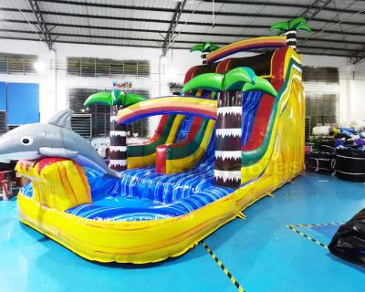 China Jumping Bouncer Outdoor Inflatable Water Slides For Kindergarten for sale