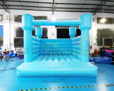 China Blue 18OZ PVC Inflatable Jumping Castle Wedding Bounce House for sale