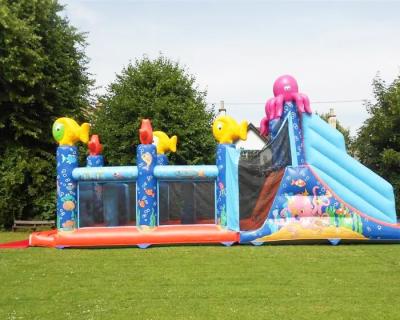 China Commercial 1000D Inflatable Obstacle Course with Quadruple Stitching - 185 KG Weight Capacity for Outdoor Events for sale